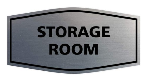 Medium 7x5 Inch Brushed Silver "Storage Room" Sign for Office Business ...