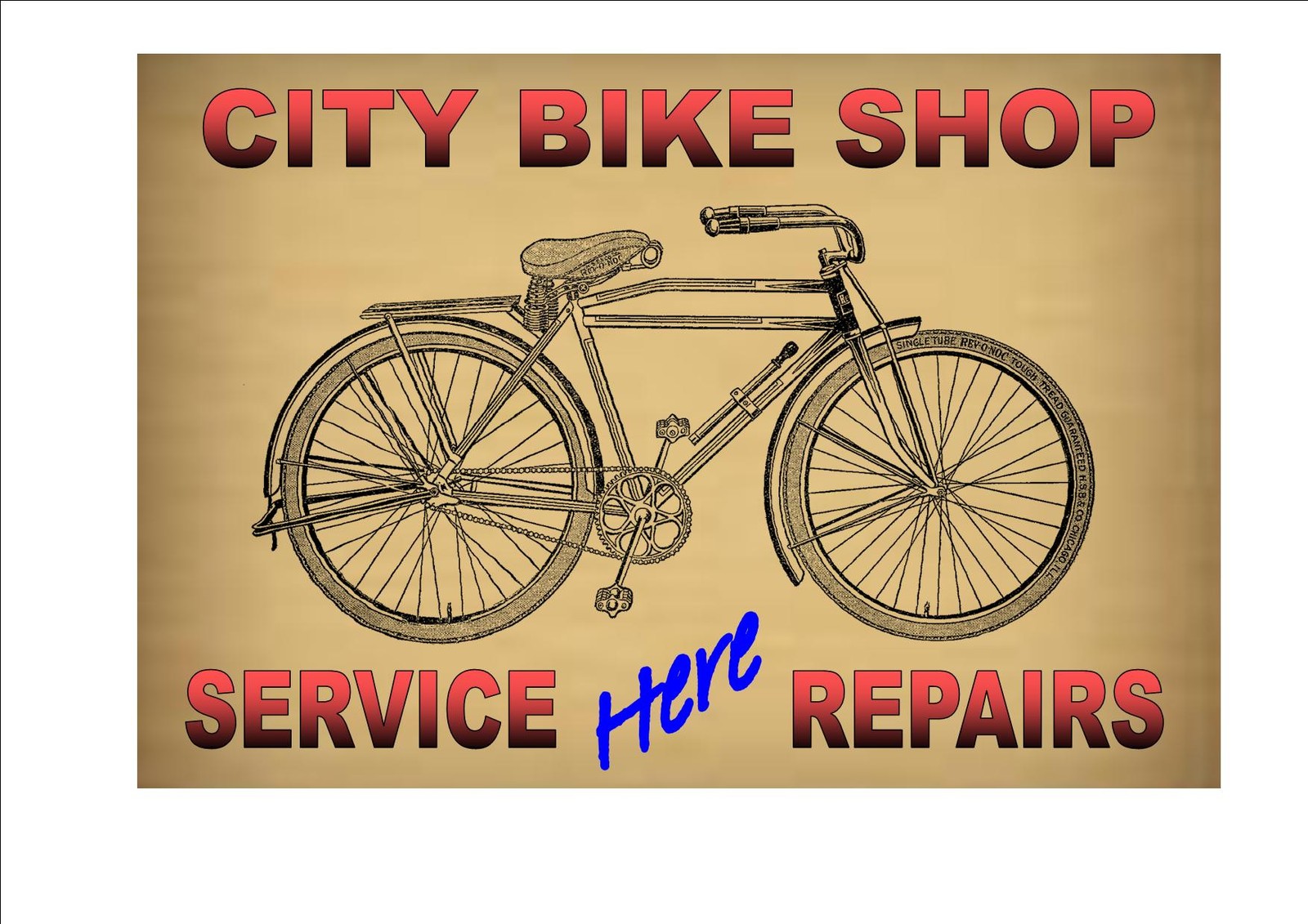 Vintage Style Bike Cycle Shop Sign Bike Retro Style Sign Kitchen Sign ...