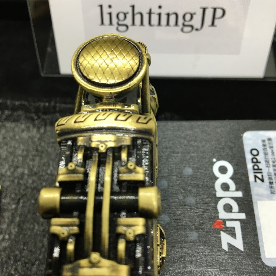 Zippo Motorcycle Metal Jacket 5 Sided Etching Gold Brass Heavy Lighter ...