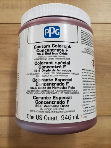 PPG Paint Colorant, Concentrate , F 96-6 Red Iron Oxide 1 Quart / 946 ...