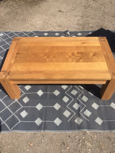 oak Furniture Land Chunky Solid Oak Coffee Table | eBay UK