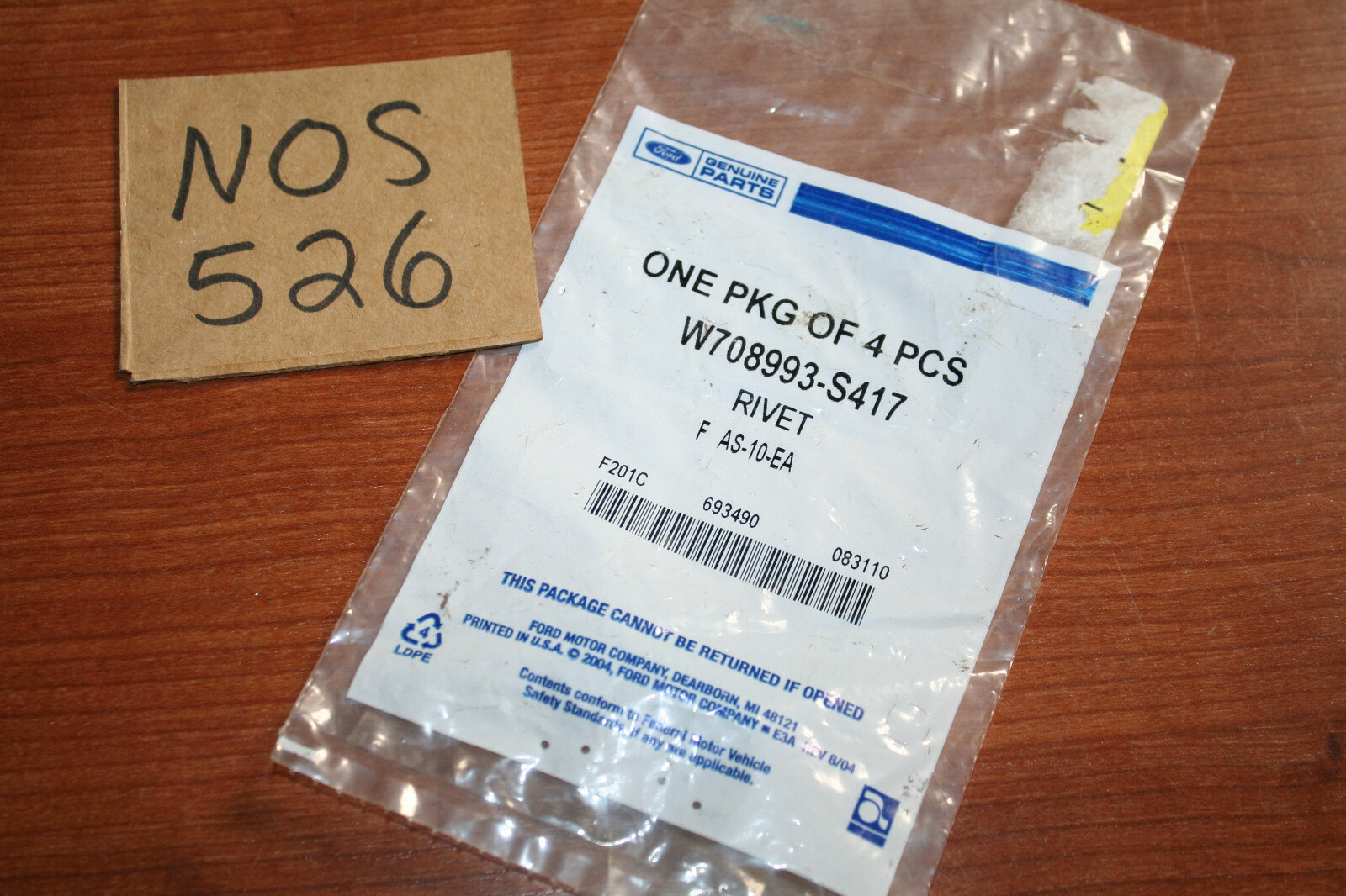 NOS Ford Exterior Moulding Trim Rivets Black W708993-S417 Expedition ...
