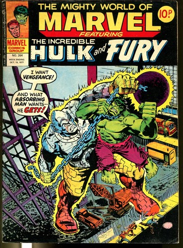 Mighty World of Marvel #264 1977-Marvel-Hulk-Sgt Fury-Capt Marvel-VG+ ...