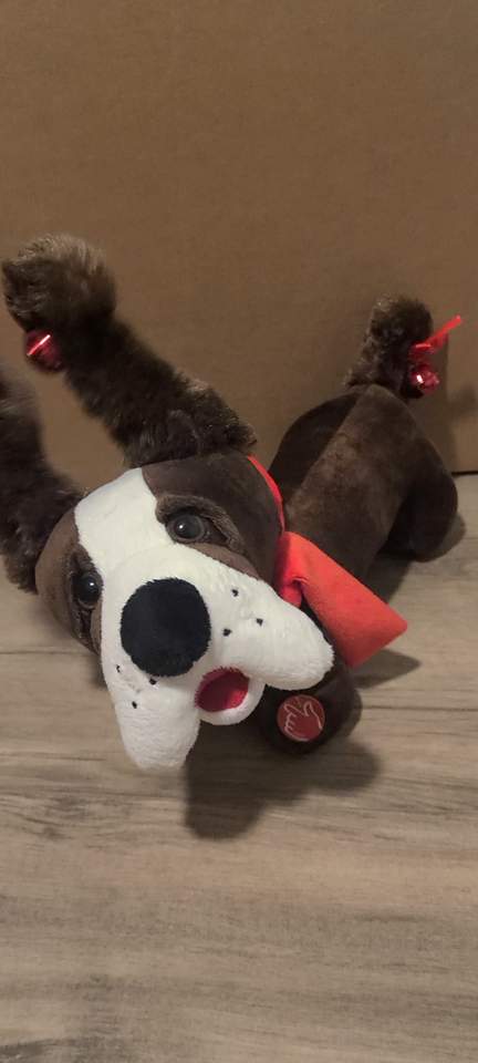 Rare Dan Dee Christmas Animated 14" Plush Weiner Dog Sings Jingle Bells ...