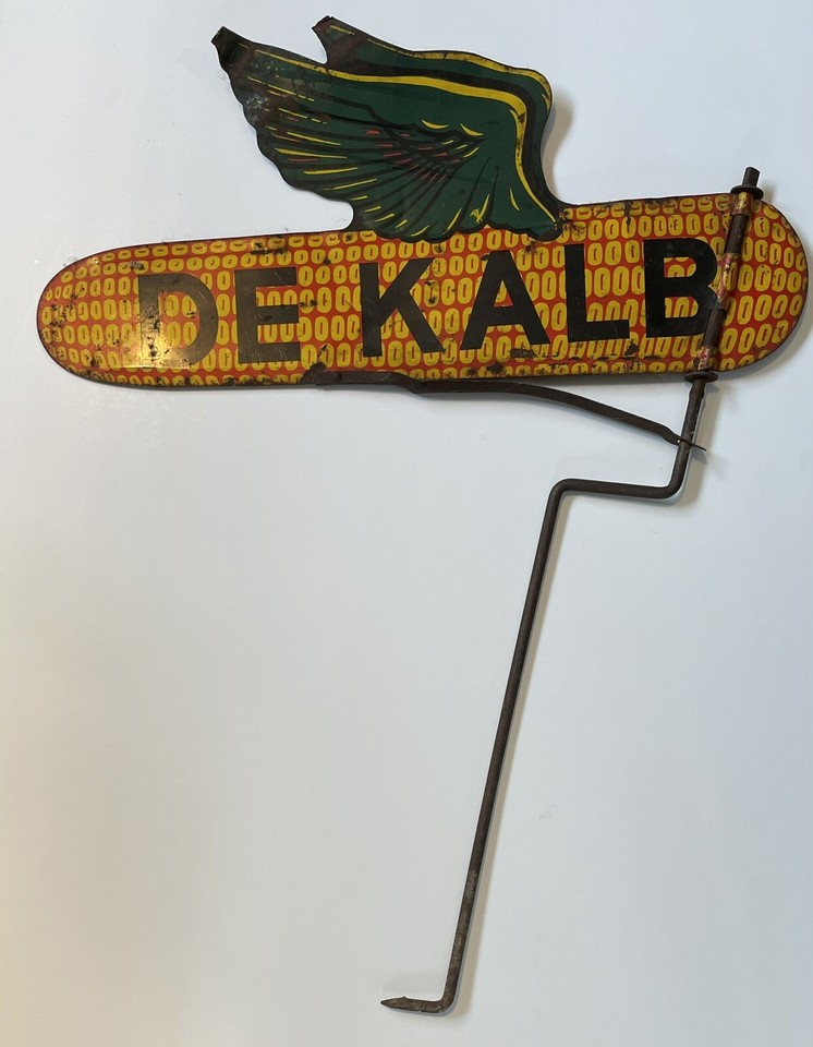 vintage full color metal DeKalb Flying Ear Corn sign | eBay