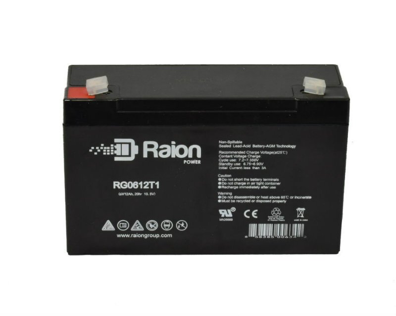 Raion Power 6V 12Ah Replacement Battery For Teledyne H2RQ12S7 ...