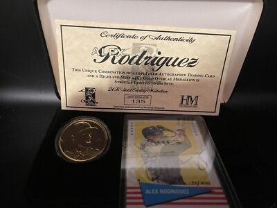 Alex Rodriguez Autographed Card and Gold Coin Set -Rare! #135/200 ...