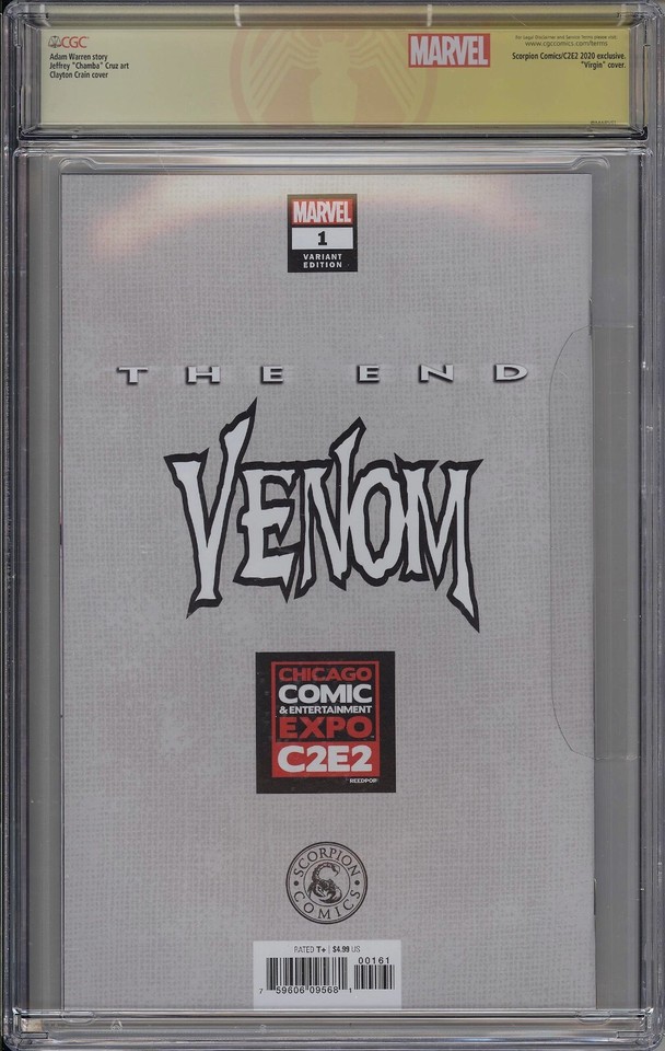 Venom the End #1 CGC 9.8 SS Clayton Crain C2E2 USA INFINITY SIGNATURE ...