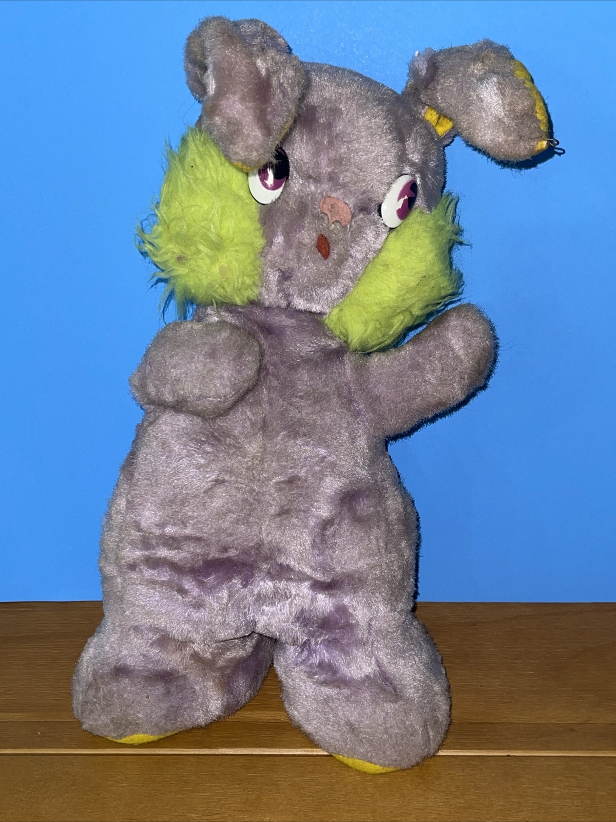 Vtg Rushton Bunny Rabbit Posable Ears Plastic Eyes Plush Stuffed Animal ...