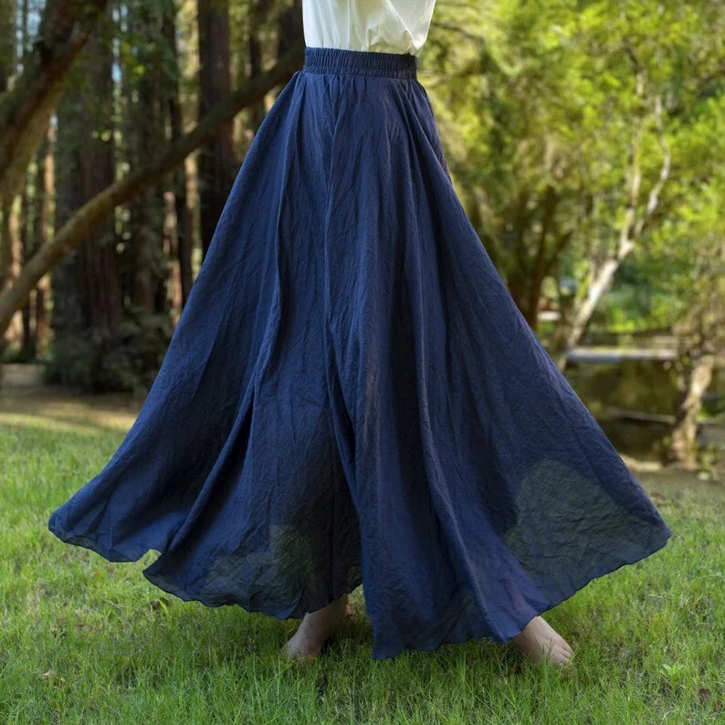 Indian Navy Blue Solid Cotton Skirt Women's Clothing Skirt Girls ...