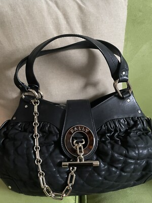 BALLY Hand /shoulder Bag Style MOREEN-T Quilted Lamb Skin Matte Leather ...