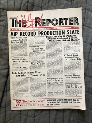 Hollywood Reporter Magazine Feb 2 1969 DISNEY BUILDS ALPINE VALLEY IN ...