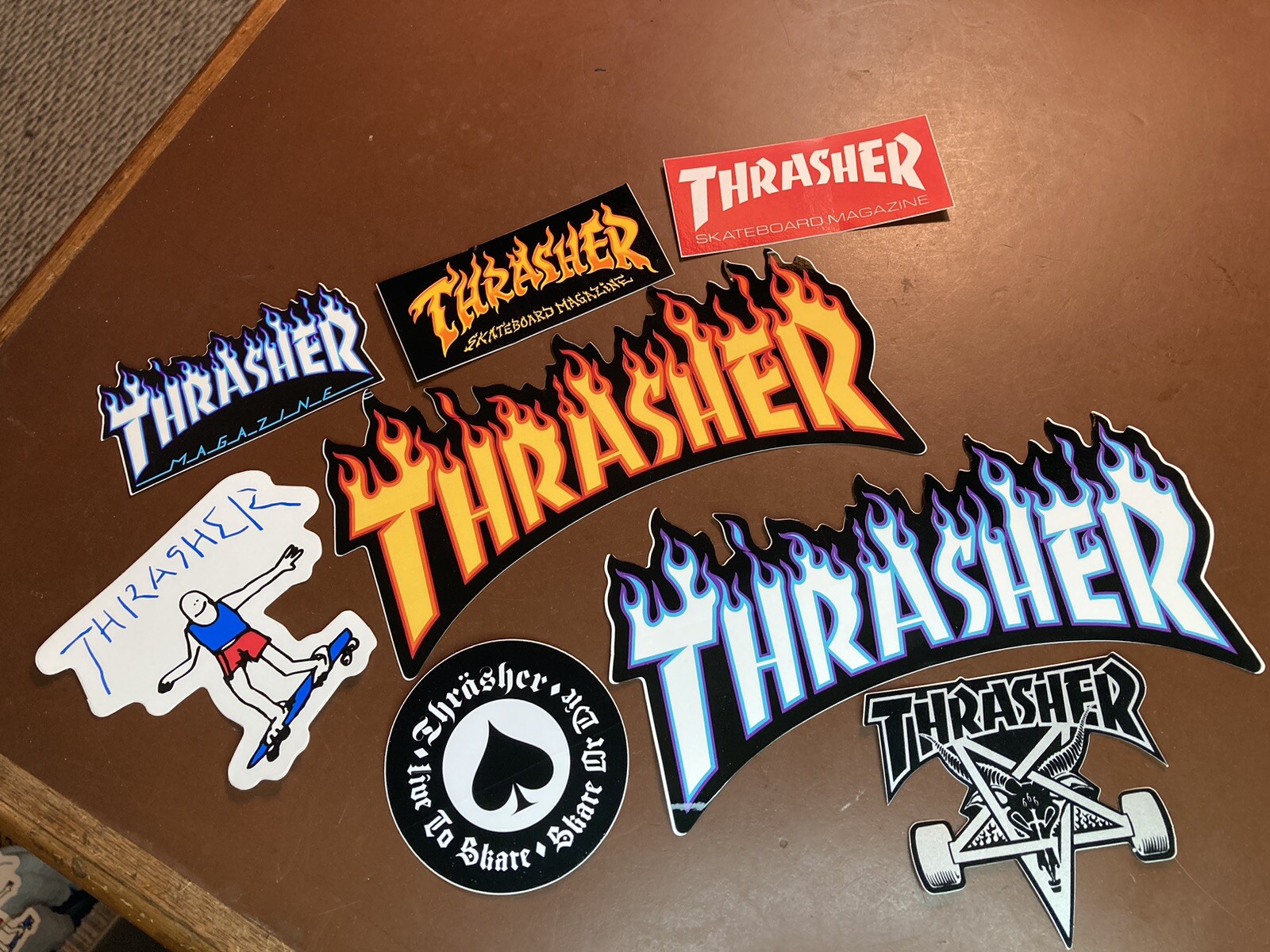THRASHER MAGAZINE SKATE AND DESTROY SKATEBOARD STICKER DECAL LOT OF 8 ...