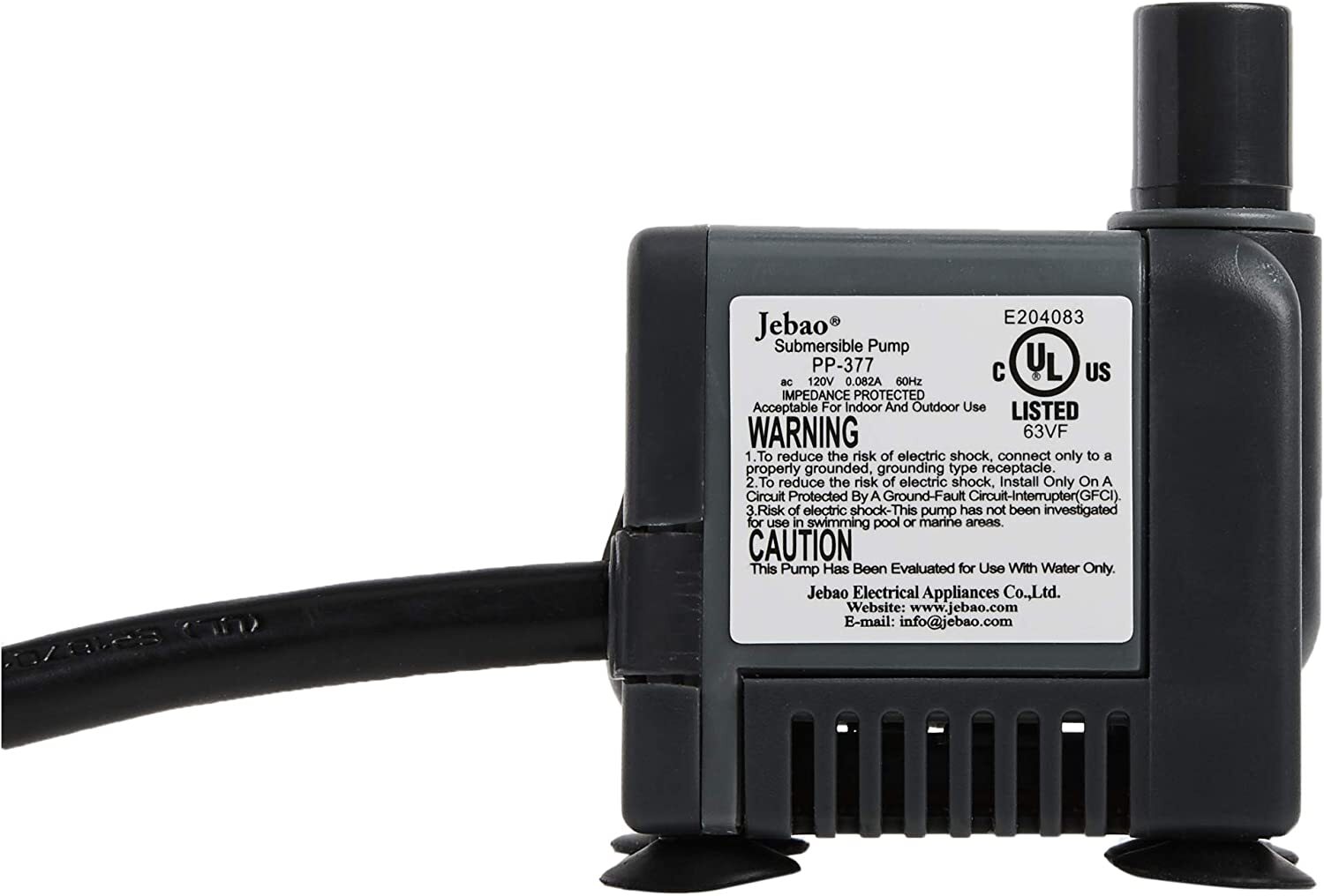 Jebao Submersible Fountain Pump Assorted Sizes PP-300 PP-333 PP-377 PP ...