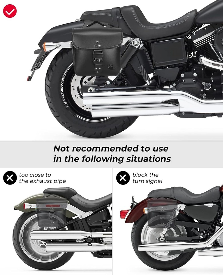Motorcycle Saddlebags Throw Over Saddle bags with lock 14L, Black | eBay