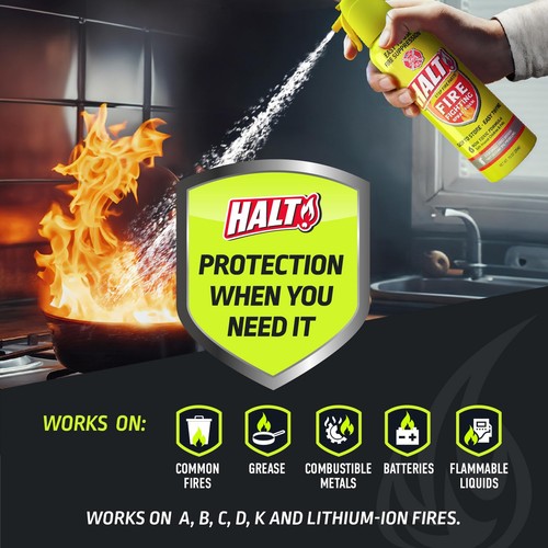 HALT! Fire Fighting Foam Spray – Non-Toxic, PFAS Free, Easy to Use ...