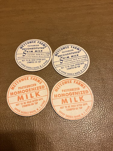 Lot of 4 Mettowee Farms Upper Saddle River,N.J.Milk Caps | eBay