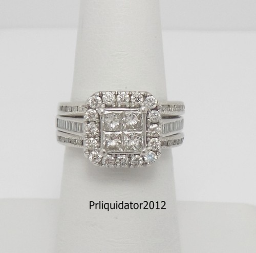 1.50CT Natural Diamond Engagement Insert Wedding Ring Bridal Set 14K ...