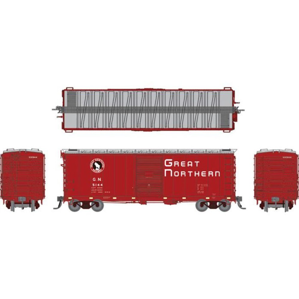 Rapido Trains 155008A HO Scale 40' Boxcar Great Northern "Chinese Red ...