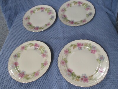 Eschenbach Bavaria Lohengrin Floral Cake Bread Plate Set of 4 Gold ...