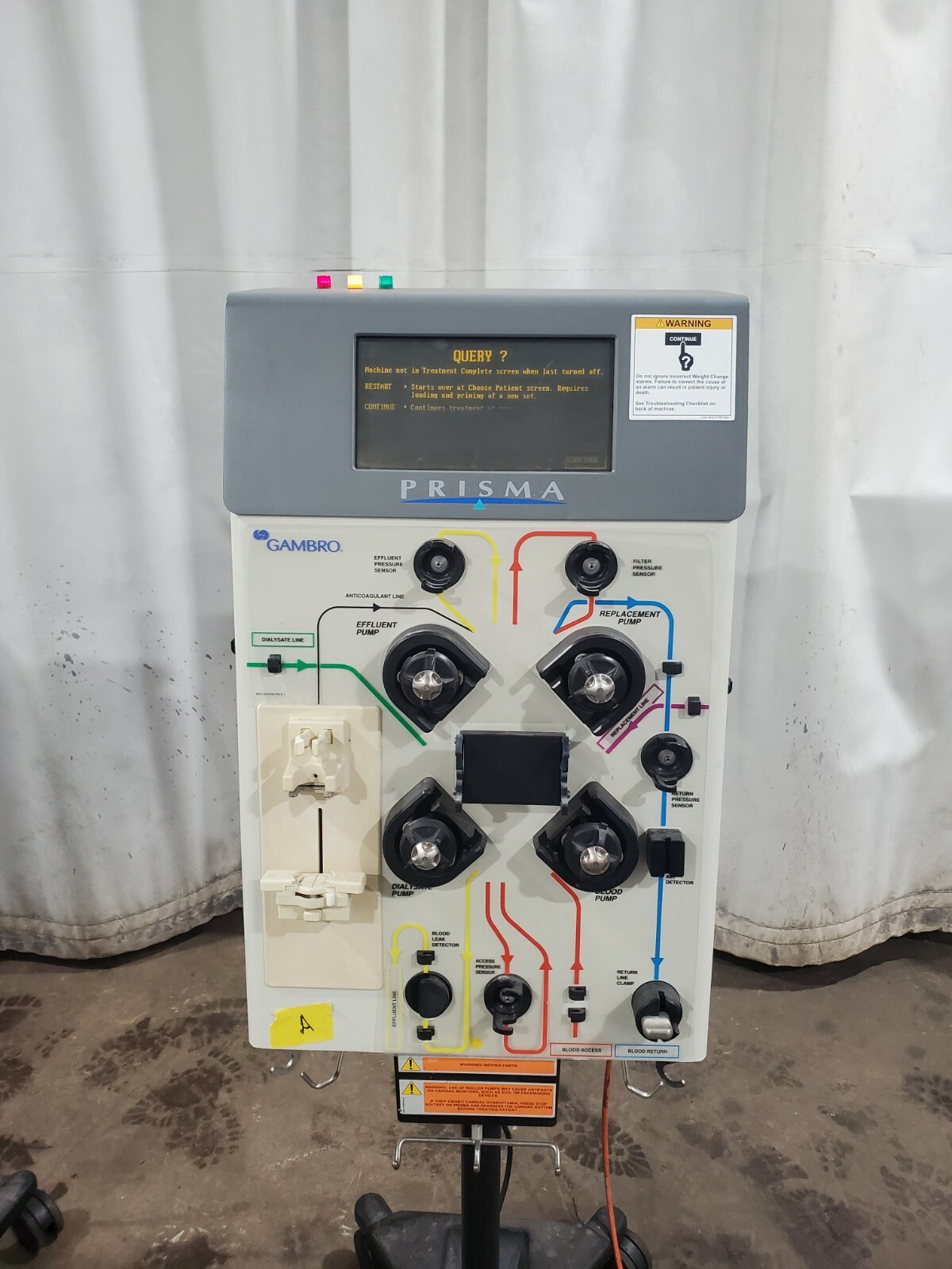 Gambro Prisma Dialysis Machine 01800001D 1532 HOURS | eBay
