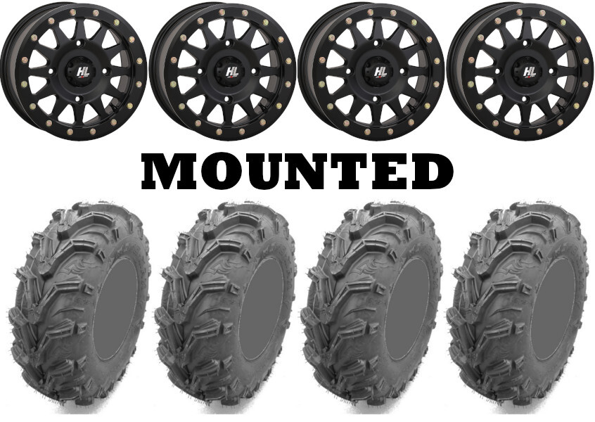 Kit 4 EFX MotoMax Tires 27x10-14 on High Lifter HLA1 Beadlock Matte ...