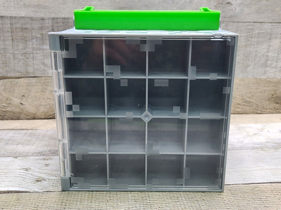 Minecraft Storage Cube Box For 32 Minecraft Mini Figures Gray Mattel ...