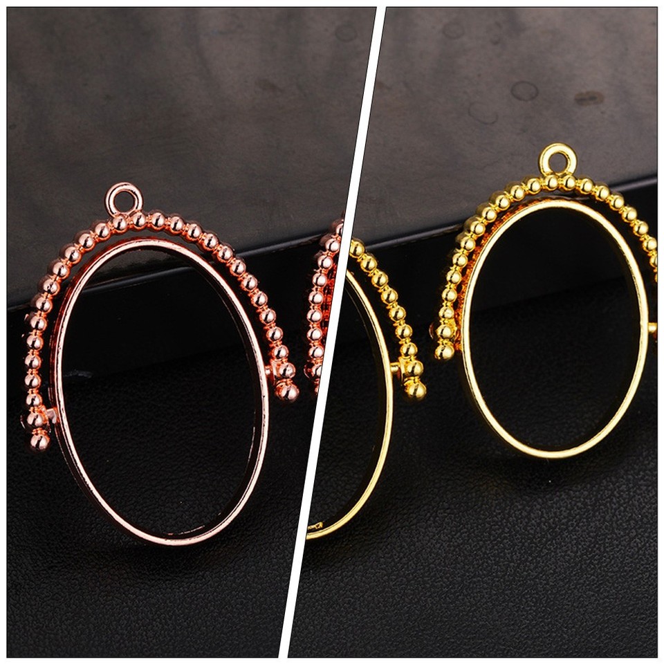 25 Pcs Geometric Hollow Frame Charms Earring Bezels Pendants Open Back ...