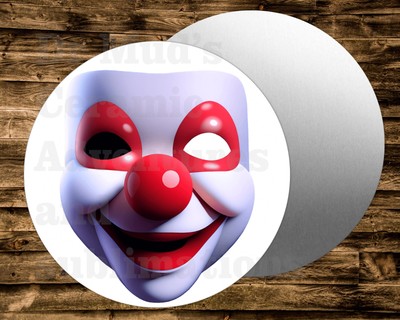 weird Creepy CLOWN face Round Sign Wreaths Crafts & miniatures Projects ...