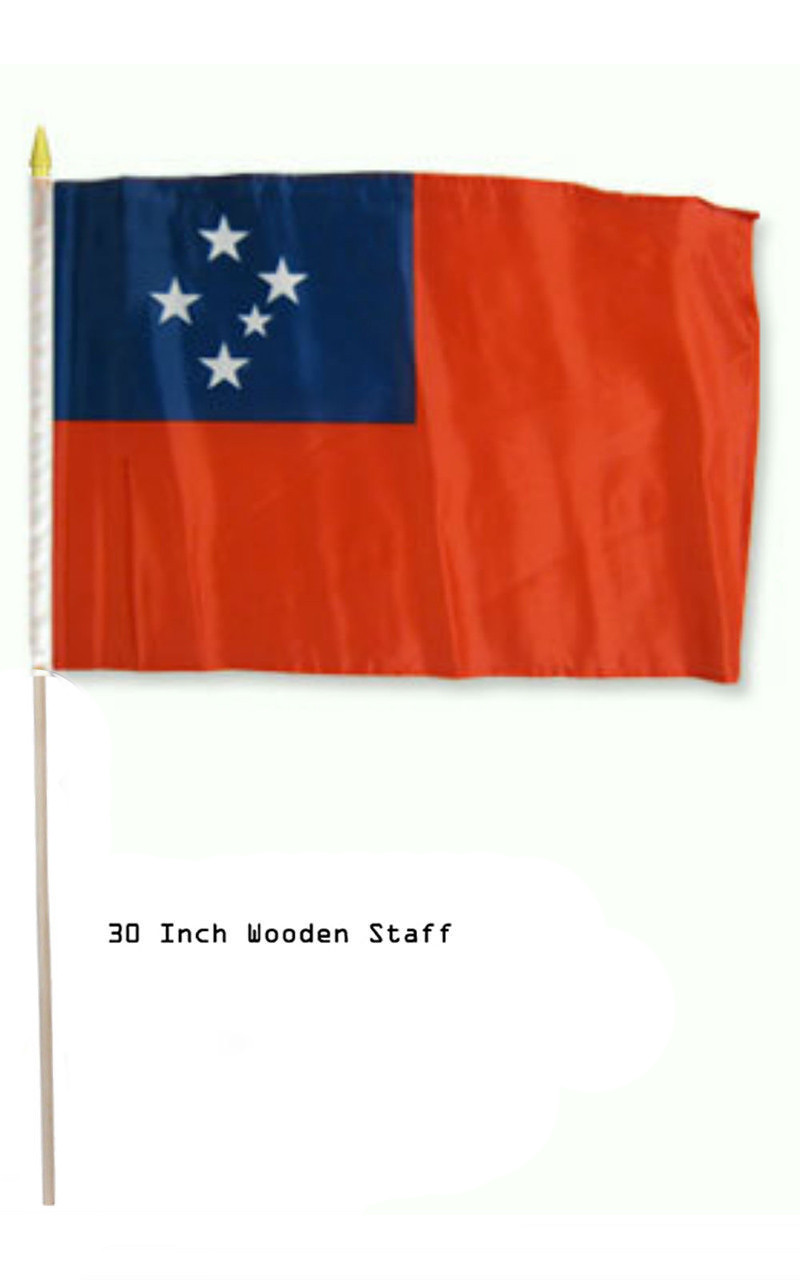 12x18 Wholesale Lot 12 Samoa Country Stick Flag 30" wood staff | eBay