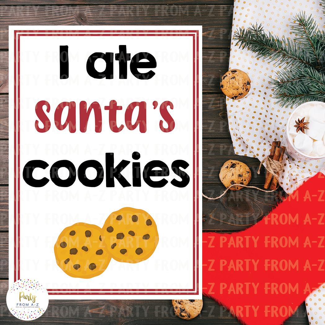 Christmas Santa | Shelf Sign | Print Decoration | I ate Santa's Cookie ...