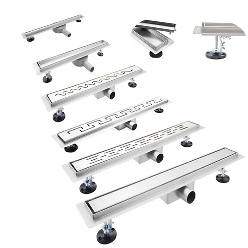 LINEAR SHOWER DRAIN STAINLESS STEEL WETROOM BATHROOM CHANNEL GULLY TRAP ...