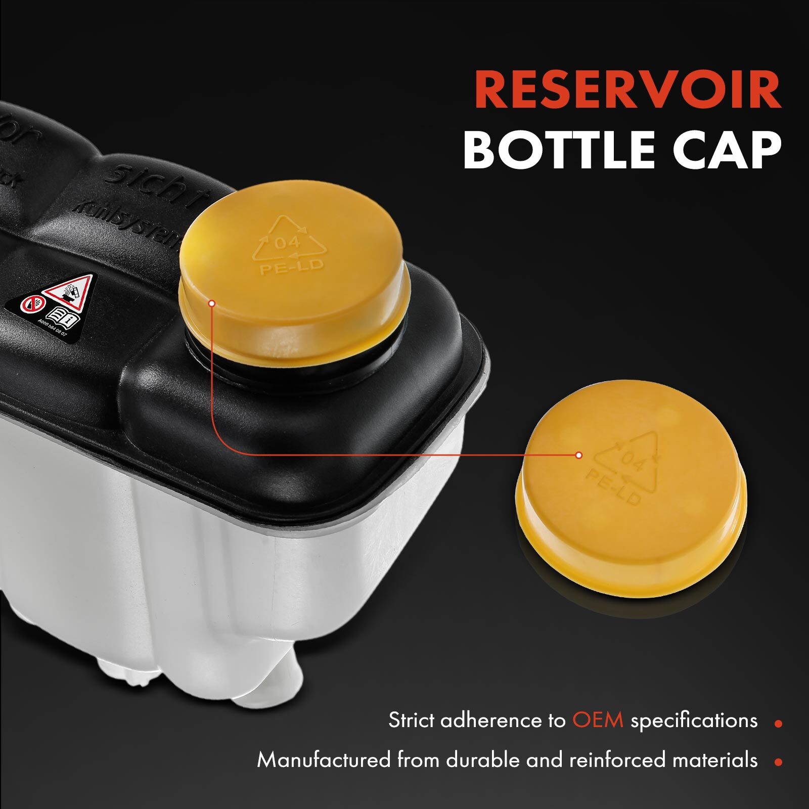 Coolant Expansion Tank w/o Cap for Mercedes-Benz W202 W208 C280 97-03 ...