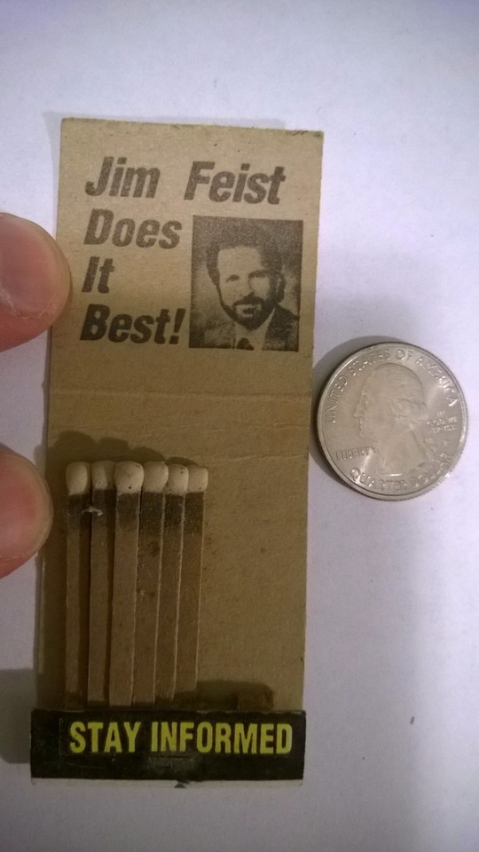 Vintage " SPORTS HOTLINE-Jim Feist" Matchbook Made in USA | eBay