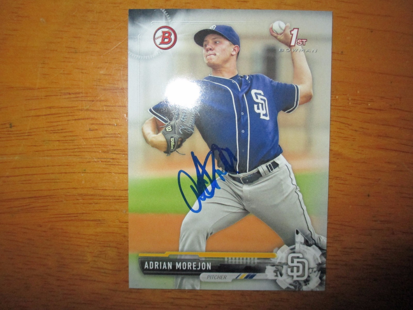 ADRIAN MOREJON Signed 2017 Bowman Baseball Rookie Card AUTO Autograph ...