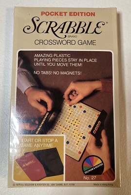 Scrabble Crossword Game Pocket Edition Travel Size 1978 Edition BRAND ...