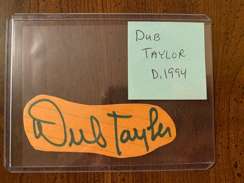 Dub Taylor Signed Paper Andy Griffith Show The Twilight Zone Bonanza ...