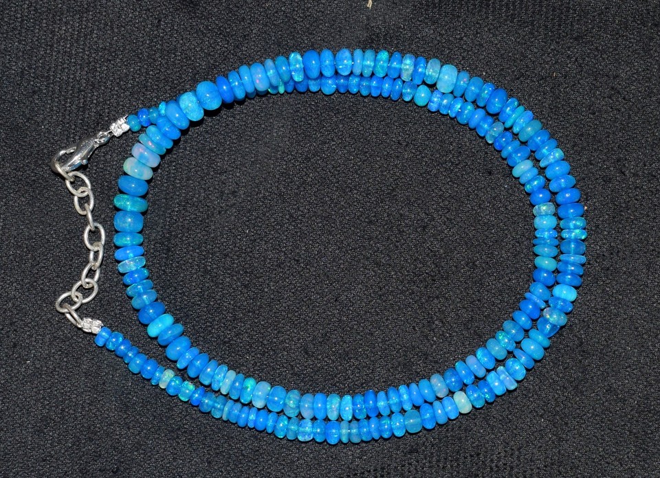 16"Natural Ethiopian Opal Wello Fire Opal Gemstone Bead Necklace | eBay ...