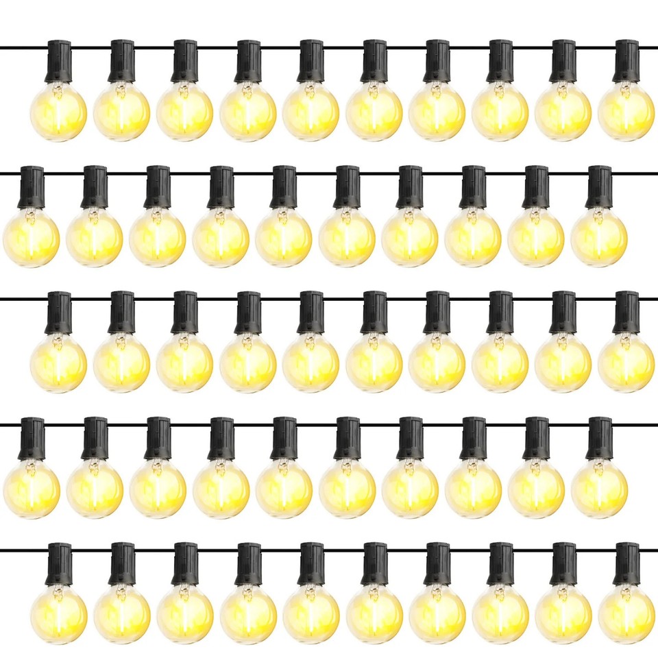 50Ft Decorative Globe String Lights Outdoor Indoor 25Pcs Bulb Light ...