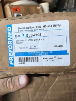 QTY 50- Preformed strand splice EHS,HS,and utility GLS-2104 , GSS 1/4 ...
