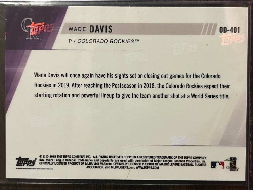 2019 Topps Now #OD-401 Wade Davis Colorado Rockies | eBay