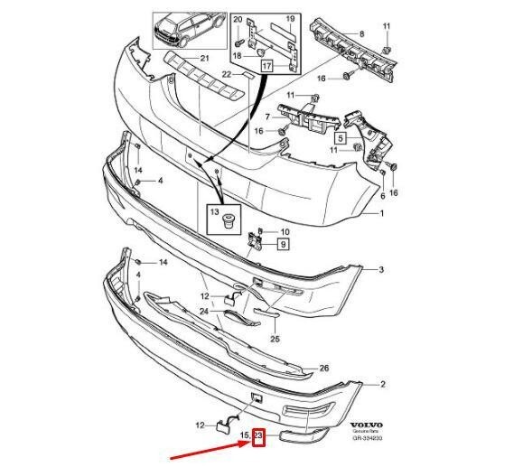 VOLVO C30 Rear Right Bumper Reflector Genuine 31283894 | eBay