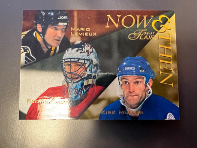 1996-97 Flair Now And Then Mario Lemieux Patrick Roy Kirk Muller #2 | eBay