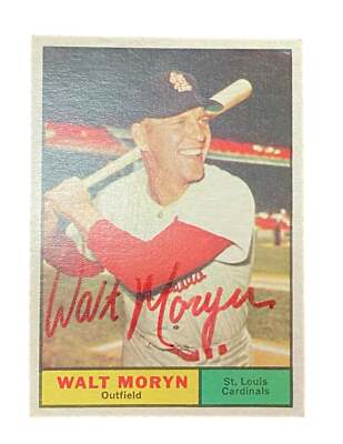 Walt Moryn 1961 Topps Baseball Autographed Card | eBay