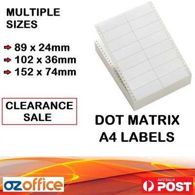 2500 Dot Matrix Labels A4 Size Dot Matrix Printer Labels Continuous ...