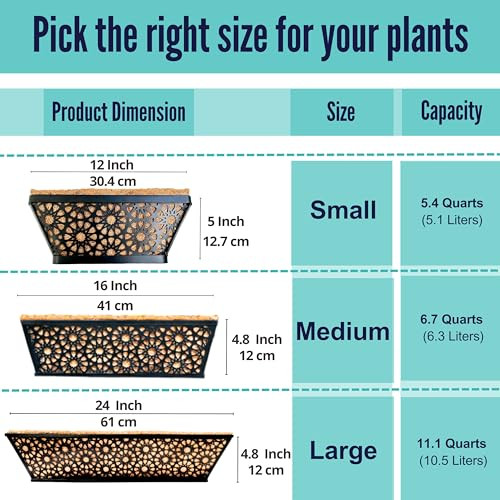 LaLaGreen Window Boxes Planters for Outdoor Plants (2 Pack, 24 Inch ...