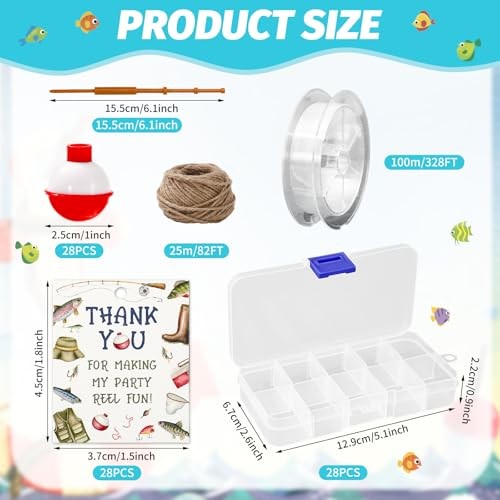 28 Sets Fishing Party Favors Mini Tackle Boxes with Red White Floaters ...
