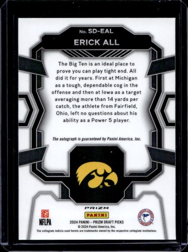 2024 Prizm Draft Picks Erick All Signing Day Auto Red Ice RC #SD-EAL | eBay
