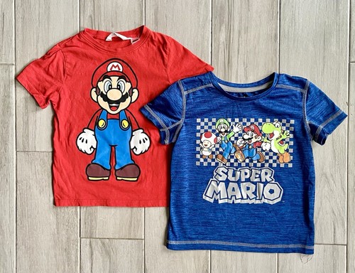 Super Mario Kids Boys T-shirt Size 4T Red Blue Set of 2 Toddler | eBay