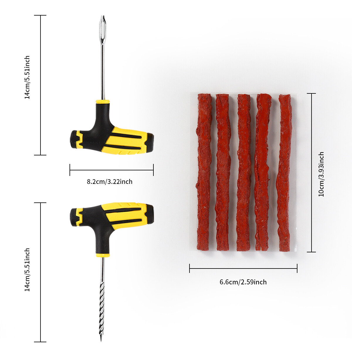 Auto Tubeless Tire Puncture Plug Repair Tyre Needle Fix Tool For Truck ...